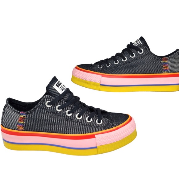 Converse | Shoes | Converse Chuck Taylor All Star Rainbow Platform ...